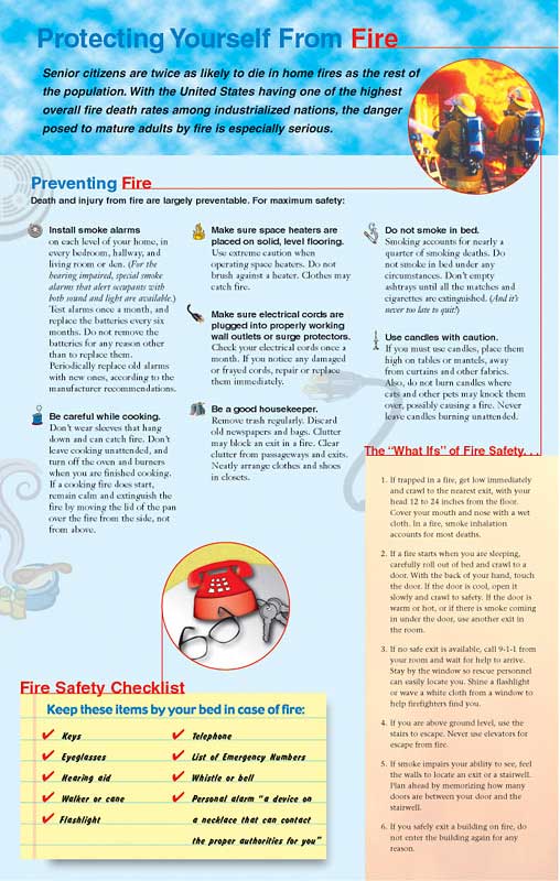 Fire Safety Pamphlet For Seniors | Falls & Injuries | Fire Safety For Life