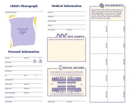 Child Identification Card With Ink Strip | Fire Safety For Life