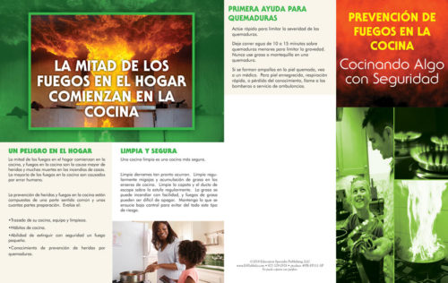 Kitchen Fire Prevention Pamphlet SPANISH Version | Fire Safety For Life
