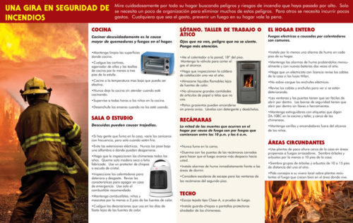 Home Fire Prevention Pamphlet SPANISH Version | Fire Safety For Life