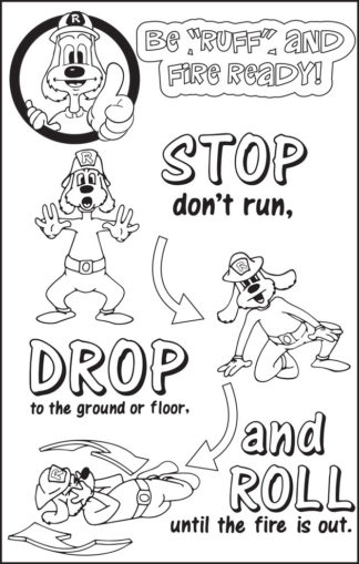 Stop, Drop and Roll Coloring Poster | Fire Safety For Life