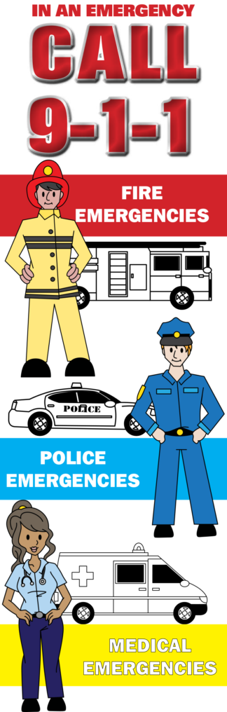 In An Emergency Call 911 Bookmark | Dial 9-1-1 | Fire Safety For Life