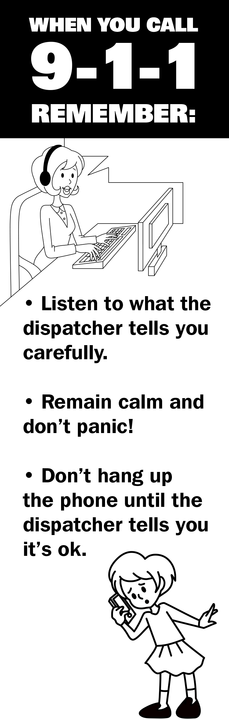 In An Emergency Call 911 Bookmark | Dial 9-1-1 | Fire Safety For Life