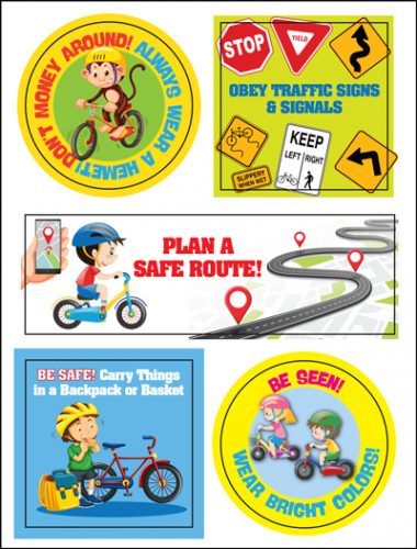 Bicycle Safety Sticker Sheet | Fire Safety For Life